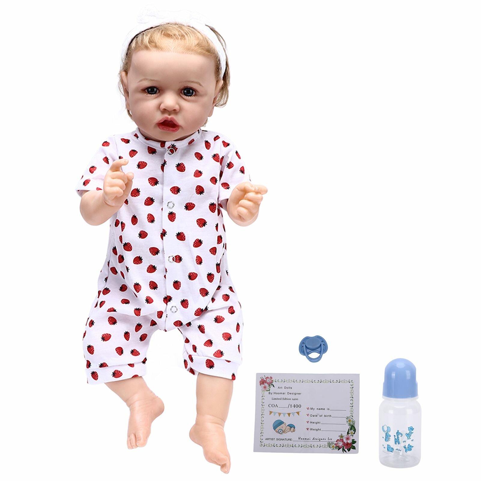 Кукла девочка реборн двадцать два дюйма с гибкими конечностями водонепроницаемая