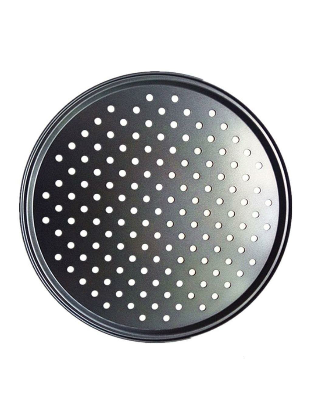 Пицца-противень с отверстиями, Черный - 28cm