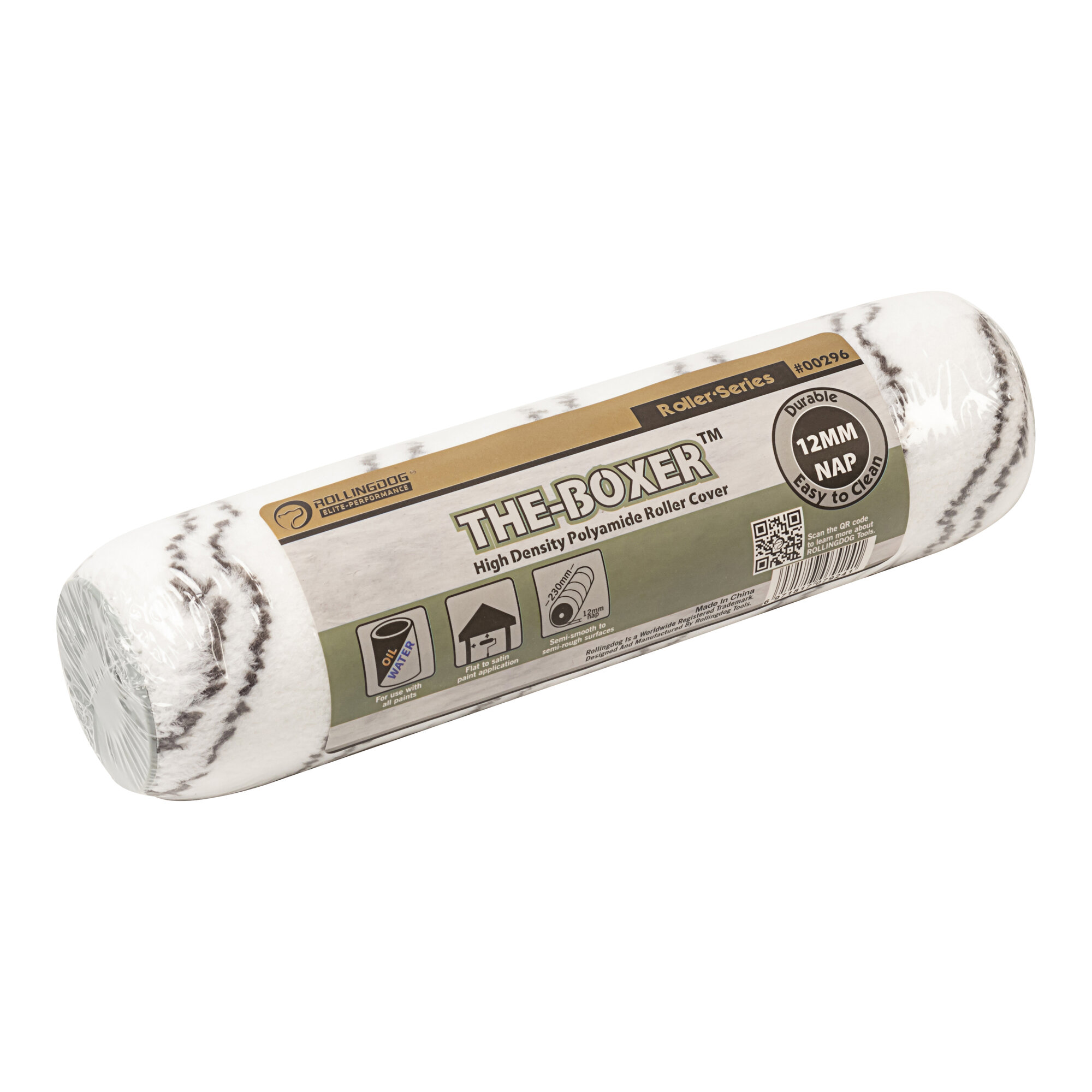 Валик Rollingdog BOXER 230мм, ворс 12мм, для бюгеля 8мм, полиамид, арт.00296