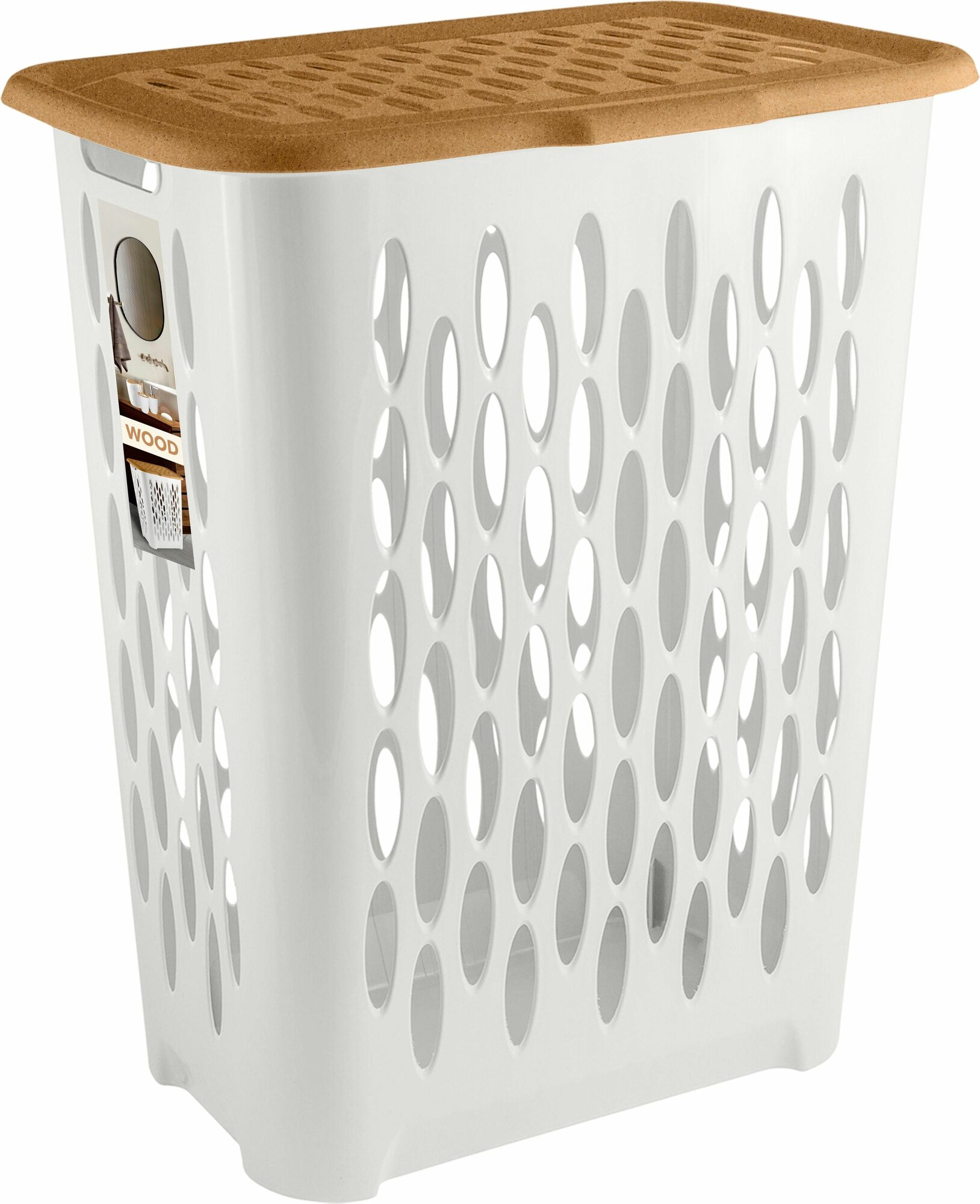 Корзина для белья Keeplex Wood с откидной крышкой 37л 42,2х29х51,5см