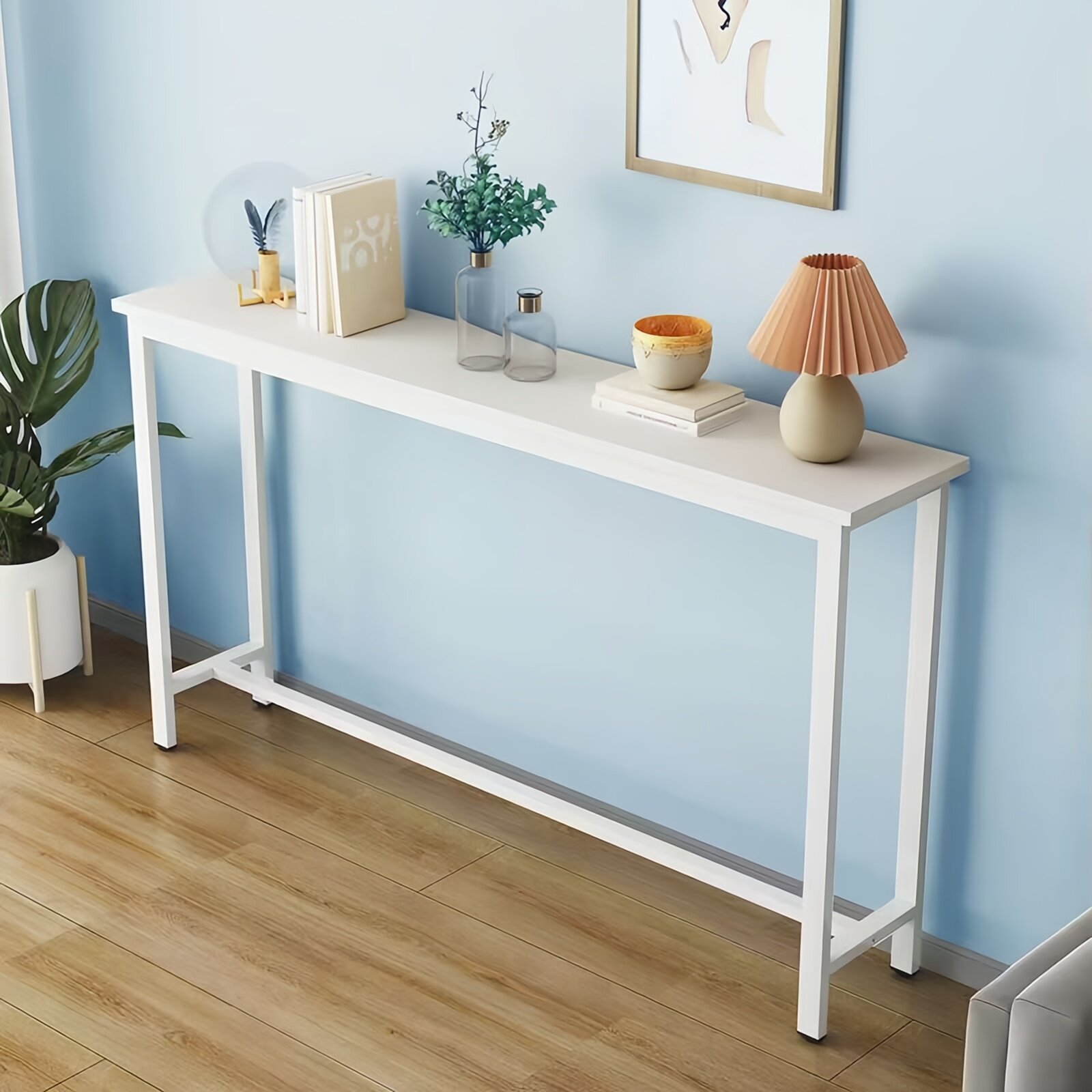 Консольный стол Чудесный сад "Цемент", металл, ЛДСП, стиль лофт，80*20*80 см