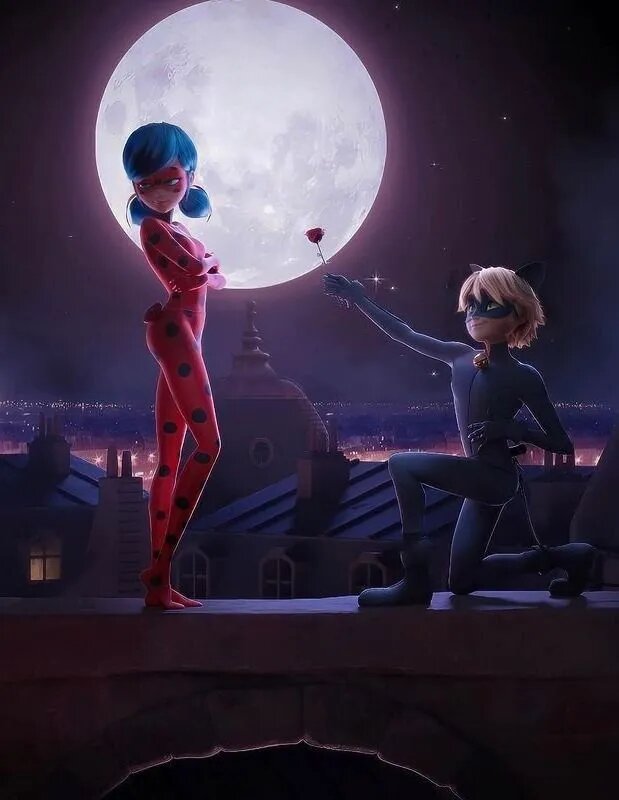 Алмазная Мозаика "Леди Баг И Супер-Кот" 40х50 См Алмазная Вышивка / Картина Стразами Подарков / Украшения