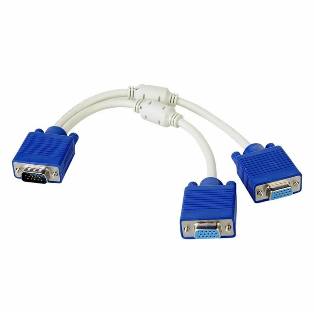 Легкий VGA Y-разветвитель 1xMale на 2xFemale 20 см