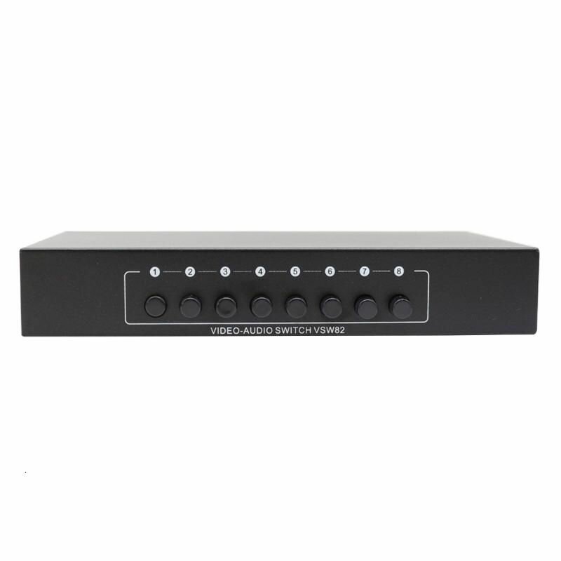 8-портовый AV-коммутатор 3RCA, - 8 дюймов и 2 выхода