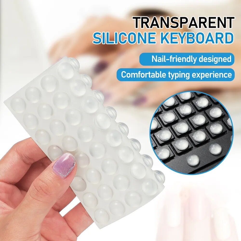 Прозрачные Наклейки На Клавиатуру, Водонепроницаемые, Из Силикона, 64 Шт