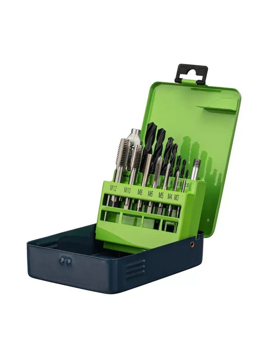 Набор сверл 2.5-10.2 мм, метчики М3-М12, СИБРТЕХ 77305