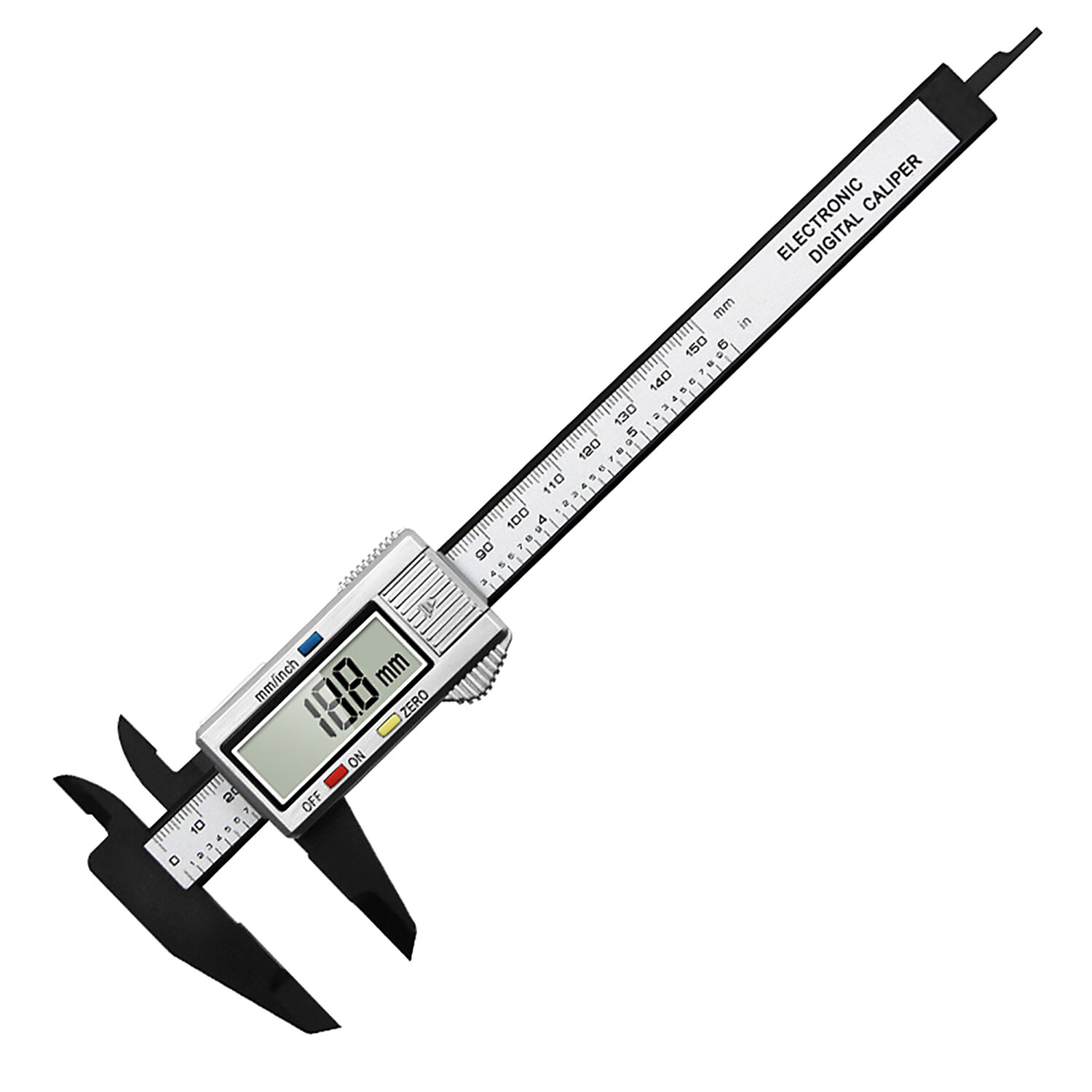 Электронный Цифровой Калипер 150мм Вер nier Калиперы мм/Дюйм Цифровая Линейка LED Дисплей 0.1мм Измерительный Инструмент Цвет Белый Черный Материал ABS PC Диапазон Измерений 1-150мм Точность ±0.1мм Батарея LR44 1.5V Вес 54 г