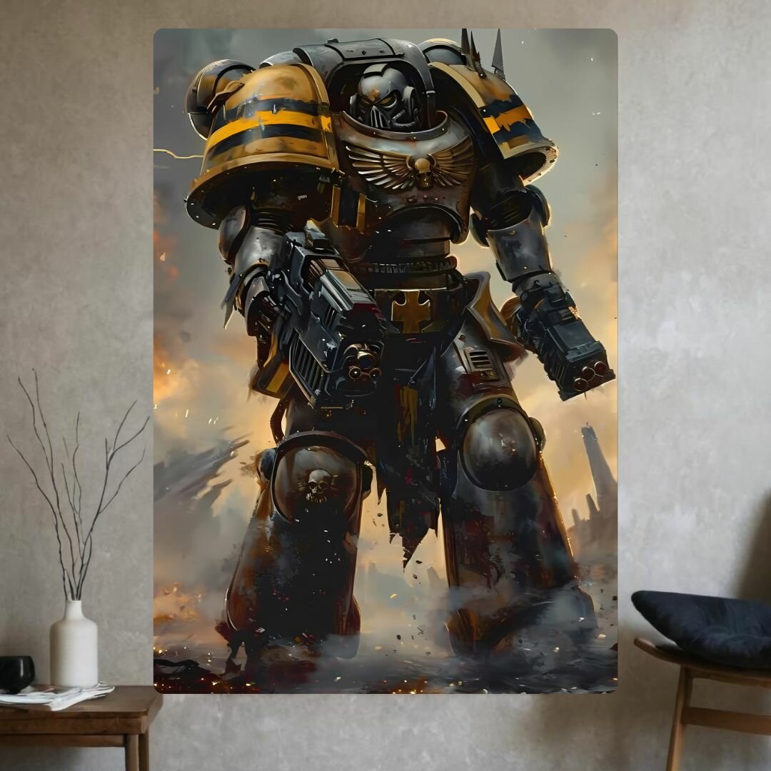 Картина на металле Космодесантник, Warhammer 40 000, 20*30см