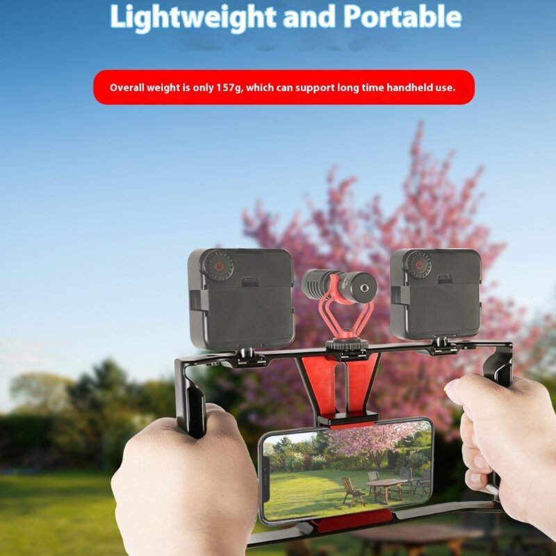 Съемка и запись с мобильного телефона многофункциональный ручной стабилизатор клетки для кроликов с защитой от встряхивания с интерфейсом горячего башмака 1/4