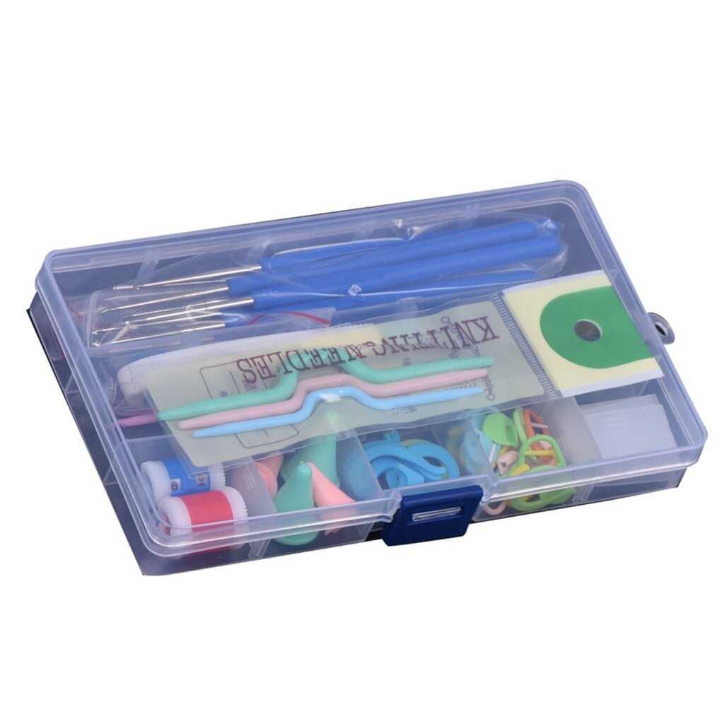 16шт Эргономичная Ручка Вязальный Крючок с Фиксирующим Маркером Для Вязания Большой Ушко Иглы Ножницы Дорожные Принадлежности Для Вязания Крючком