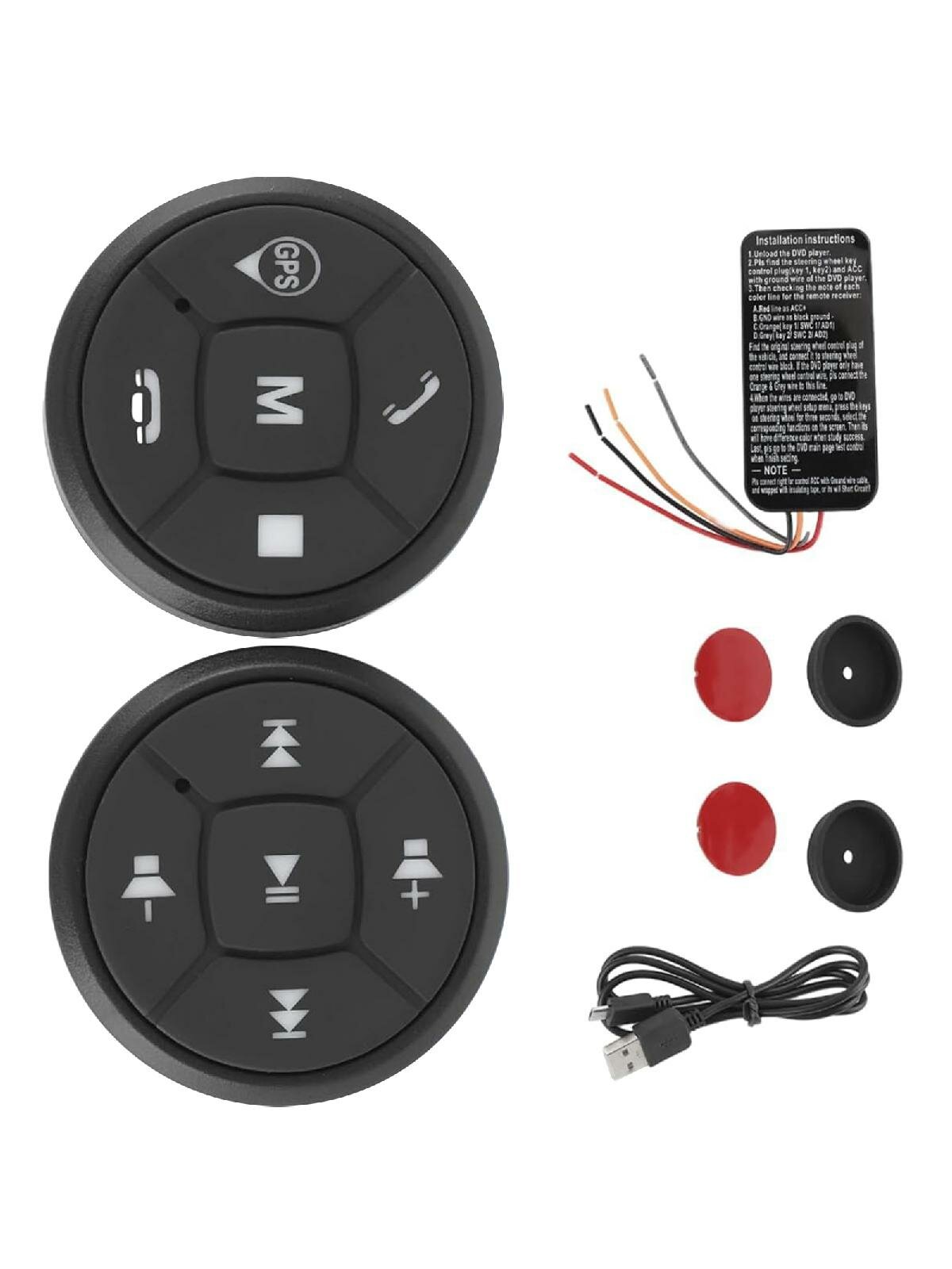 Автомобильный мультимедийный беспроводной контроллер рулевого колеса, круглый дизайн ABS для авто