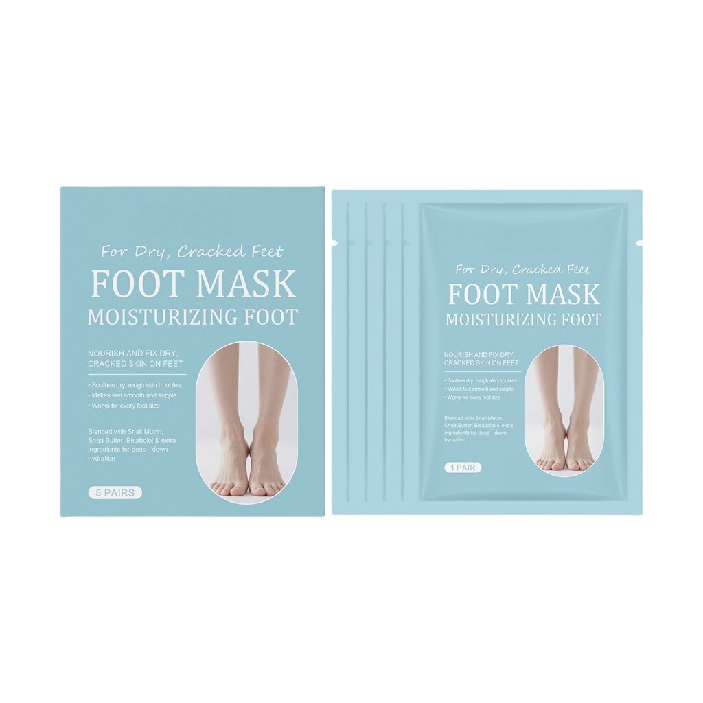 Увлажняющая маска для ног (1 коробка) - Гелевые носки в корейском стиле для удаления омертвевшей кожи, Увлажняющий уход за ногами при трещинах на пятках и огрубевшей коже, Качественный педикюр в спа-салоне на дому
