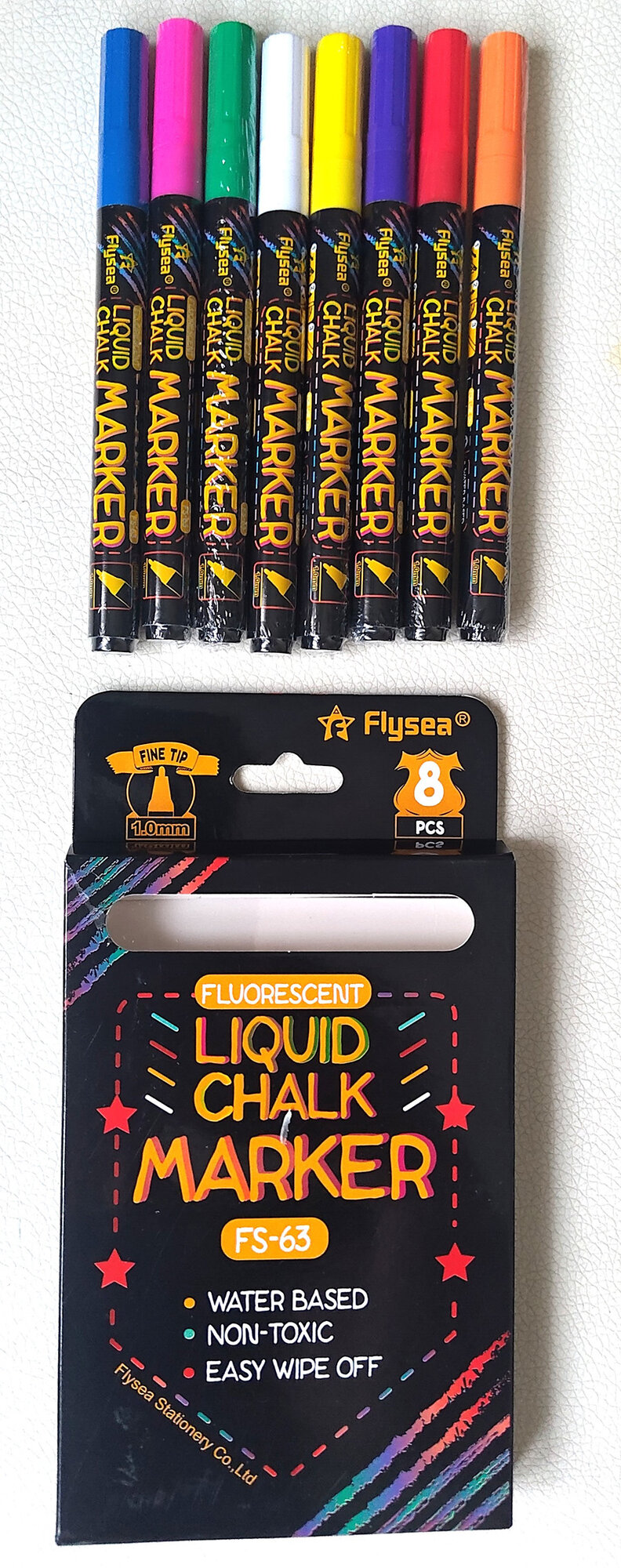 Набор меловых маркеров Flysea FS-63, наконечник 1 мм, 8 штук