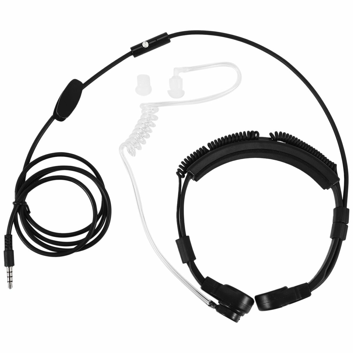 Тактический ларингофон с разъемом 3,5 мм, наушники, скрытая регулируемая воздушная трубка, гарнитура с ларингофоном для смартфонов