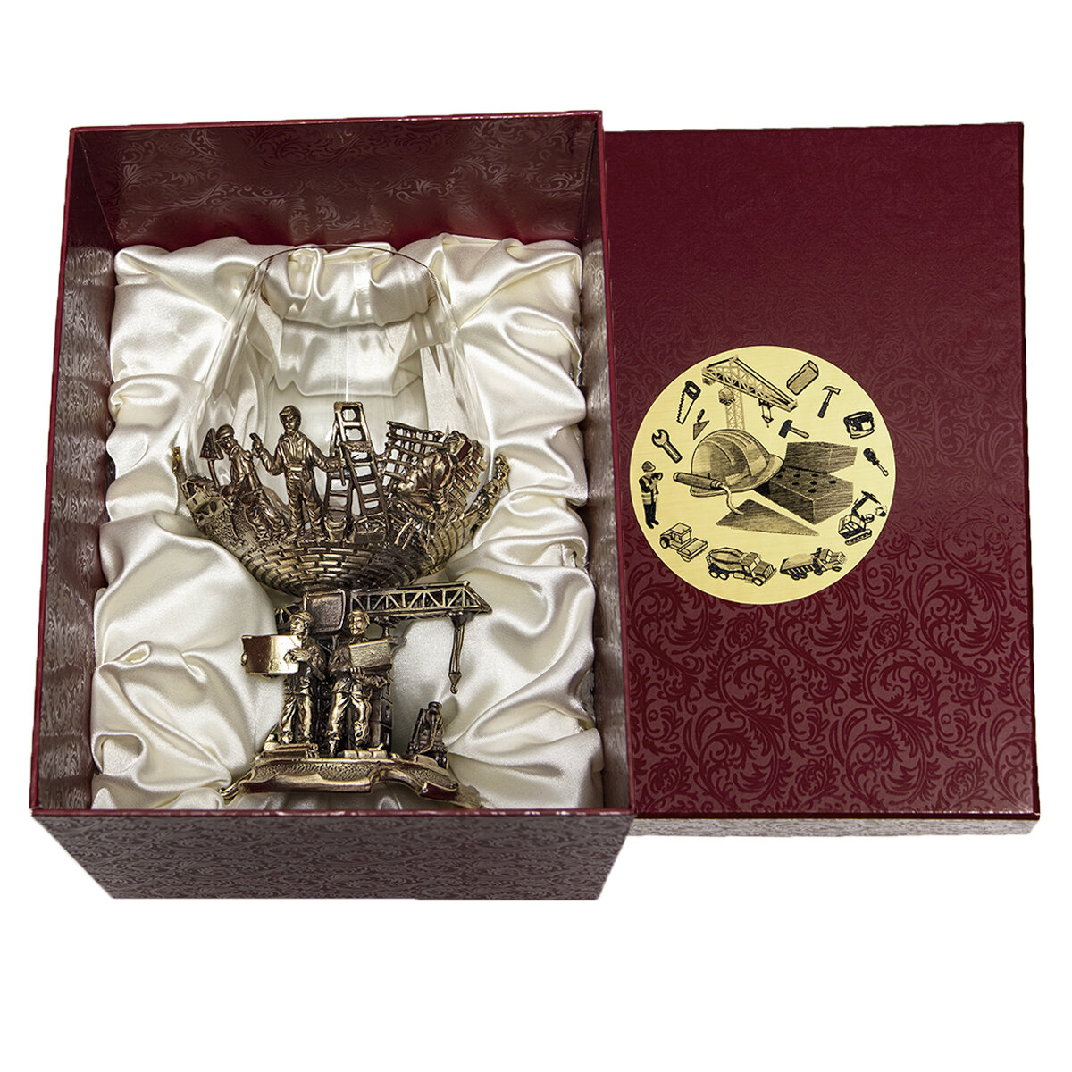 Бокал для бренди "Строители" Богемия, Н=160 мм, V=400 мл, отделка "Оптика" (в картонной коробке) ББС-01Оп/К