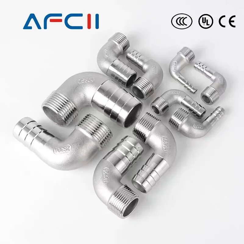 Колено для шланга 1/2" из нержавеющей стали 6mm Barb