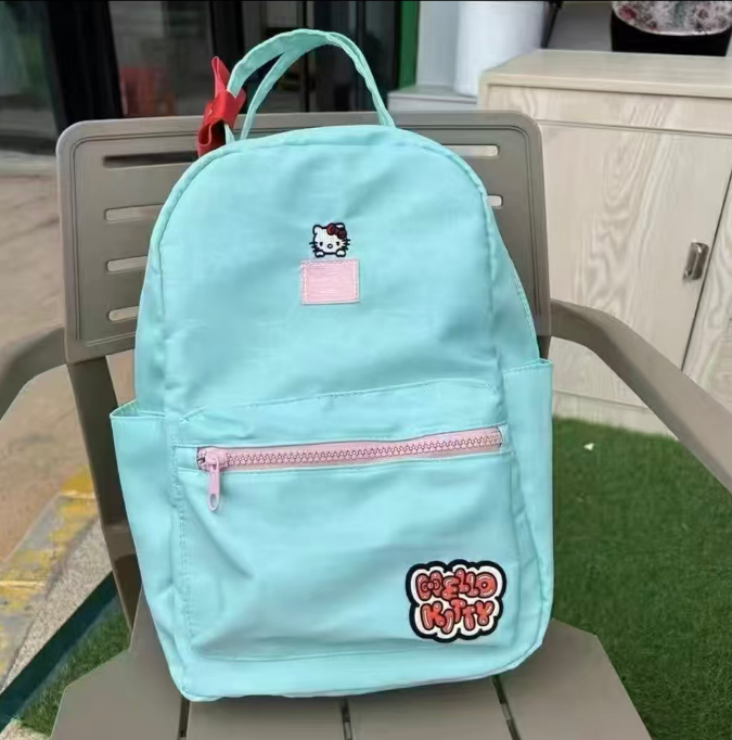 Синий рюкзак Hello Kitty, мультяшная студенческая дорожная сумка для хранения вещей，28*13*40cm