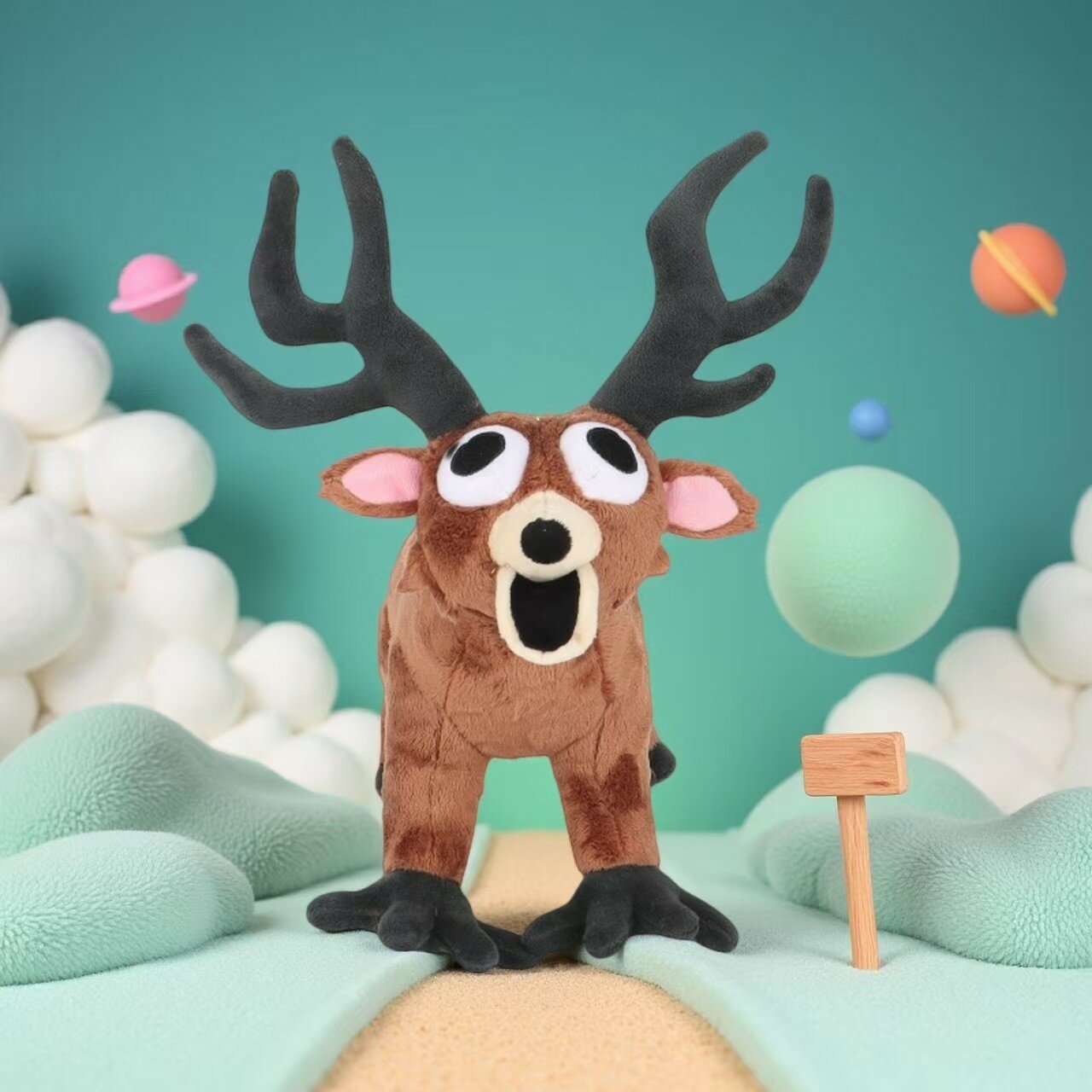 Трансграничный новый продукт 99Nights Horror Game, товары, плюшевая игрушка лося, плюшевая игрушка лося 99 Nights, лежащая