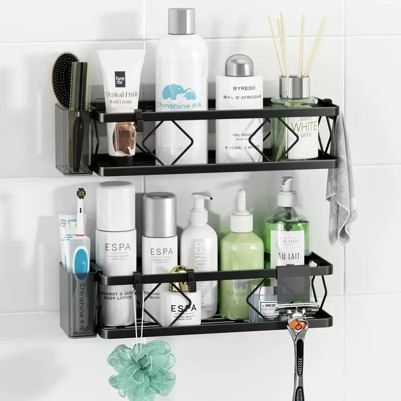 Полка для ванной настенная прямая | Без сверления| 32х11х8,5 см | 2 шт