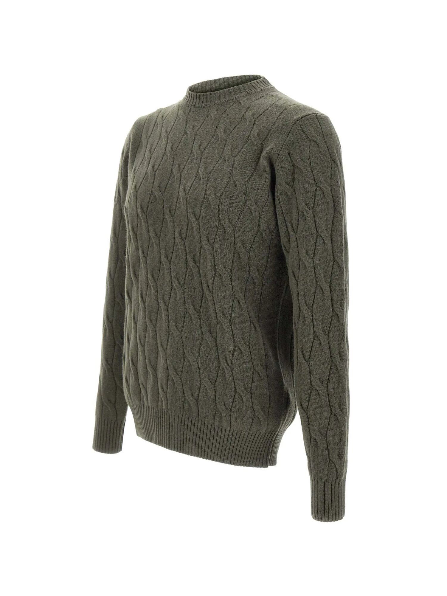 Свитер FILIPPO DE LAURENTIIS Cable-knit ribbed sweater, размер 52, , green — фото 1