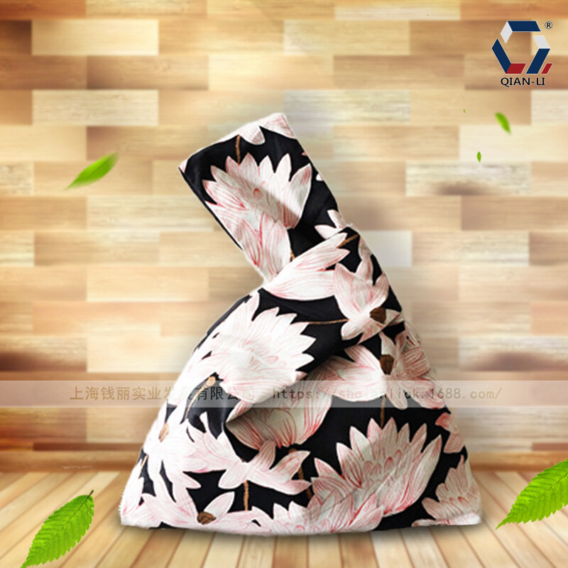 [Qian Li] Сумка для одежды в японском стиле сумка для хранения с вышивкой, винтажный Кошелек для монет ручной работы в