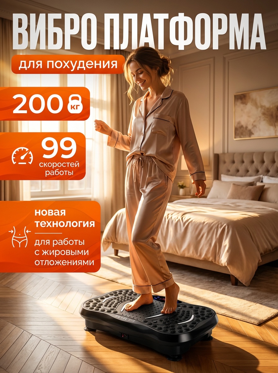 Виброплатформа для похудения тренажер до 200 кг С блютуз，регулировка амплитуды, 49 программ