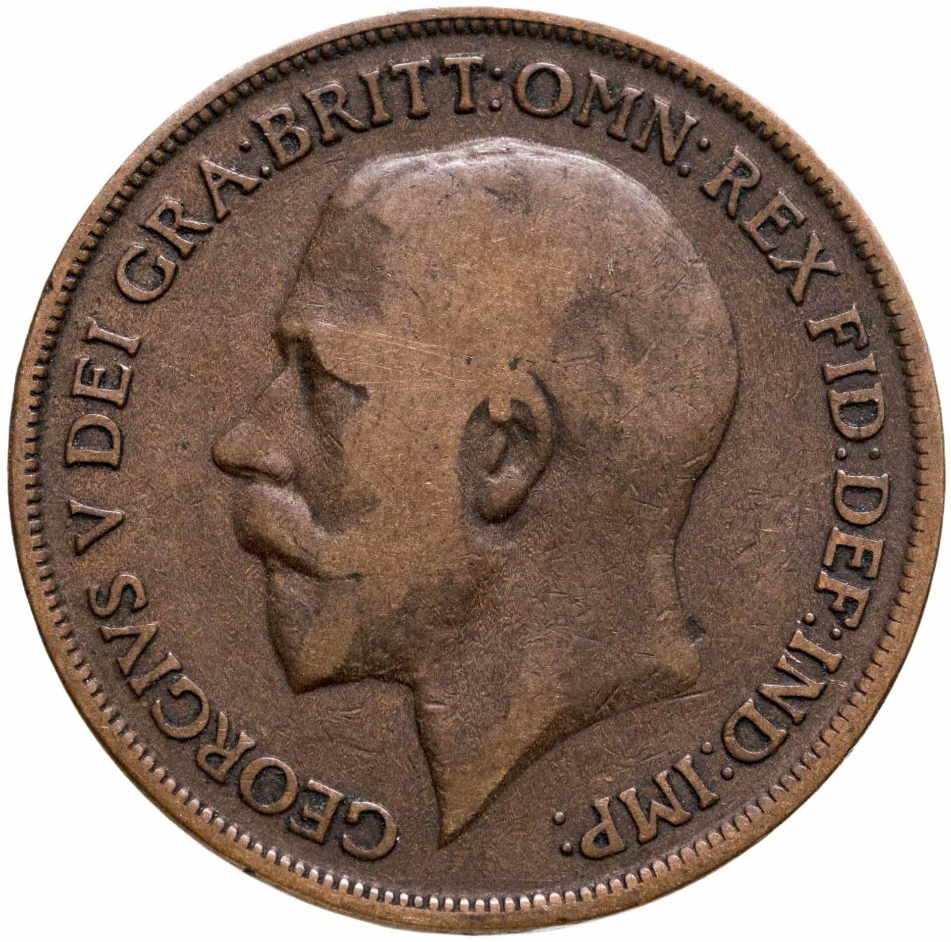 Великобритания 1 пенни penny 1918, Бронза, в сохранности F-VF