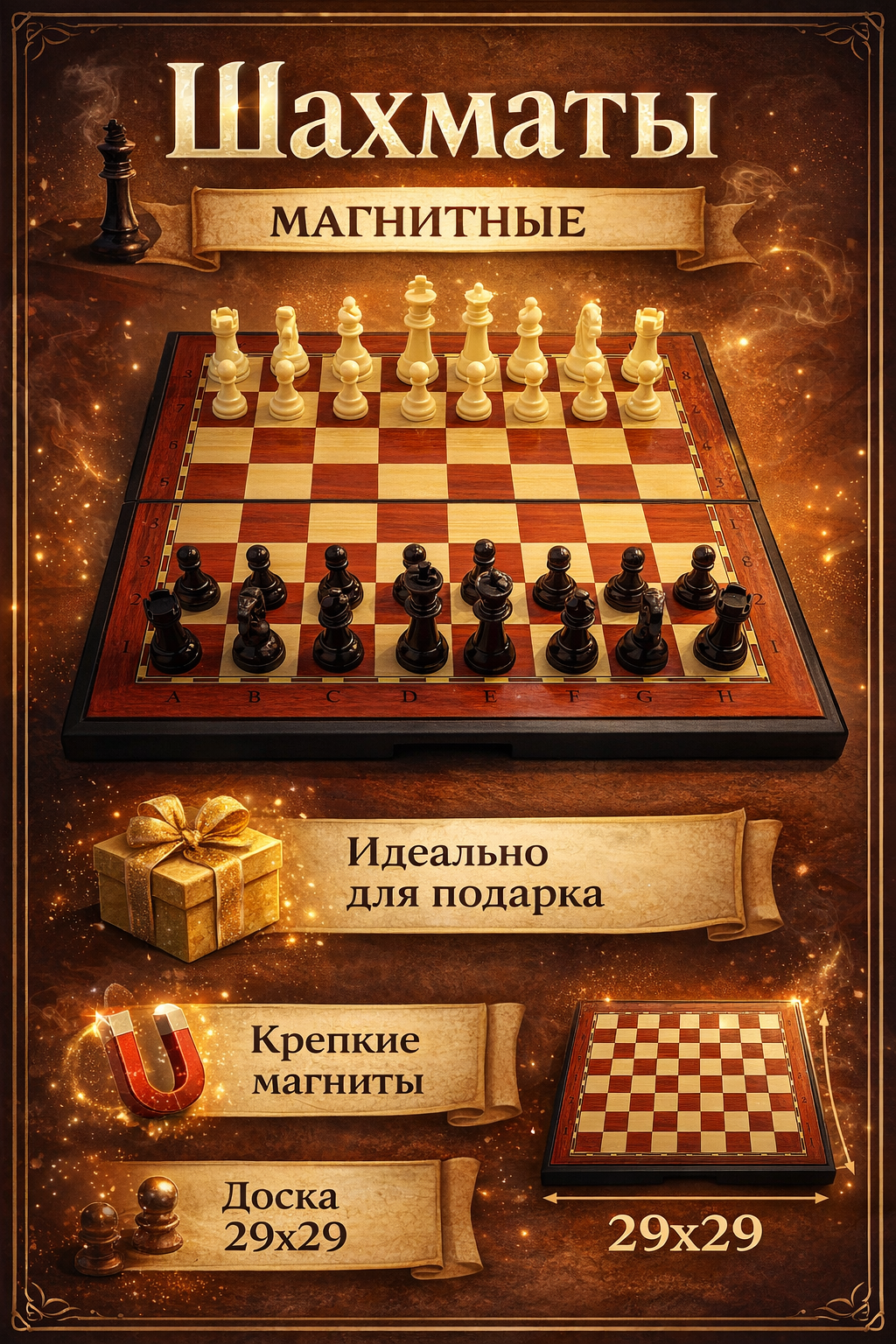Шахматы магнитные, классические, дорожные. Идеальный подарок.