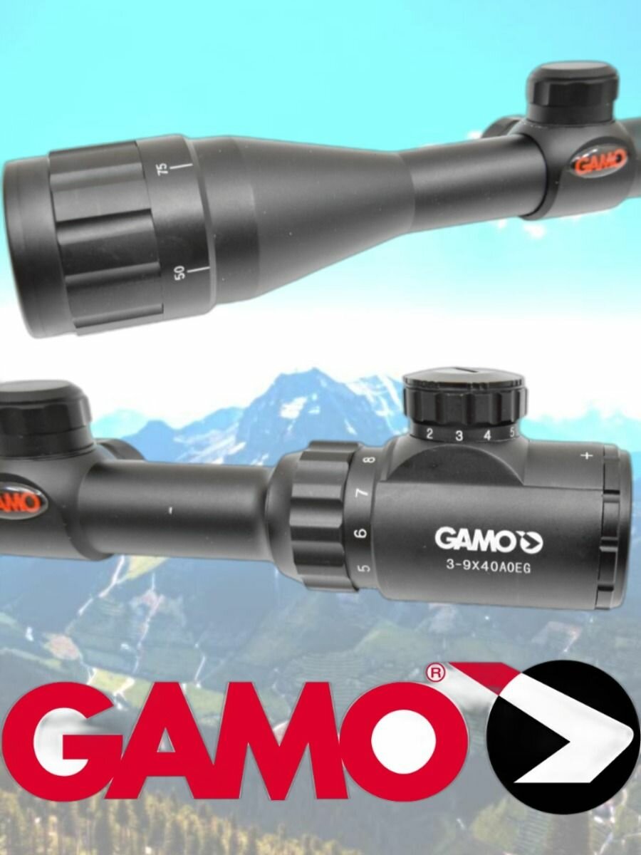 Прицел оптический GAMO 3-9x40 AOEG, с подсветкой и параллаксом