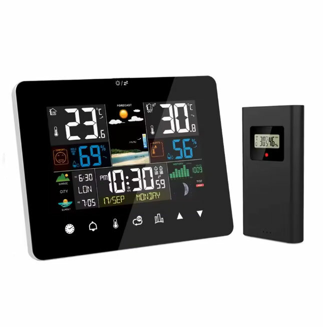 Многофункциональная метеостанция 3362G: термометр, гигрометр, сенсорный экран, восход/закат солнца