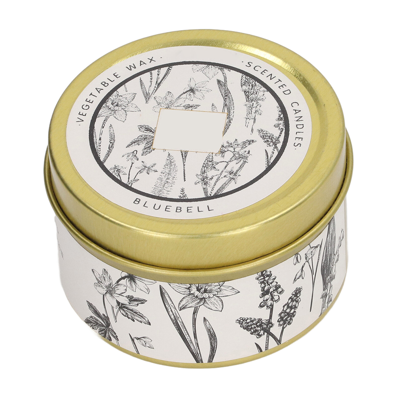 Scented Candle Natural Plant Essential Oil Soybean Wax Tin for Candlelight Dinner Golden 70g Bluebell