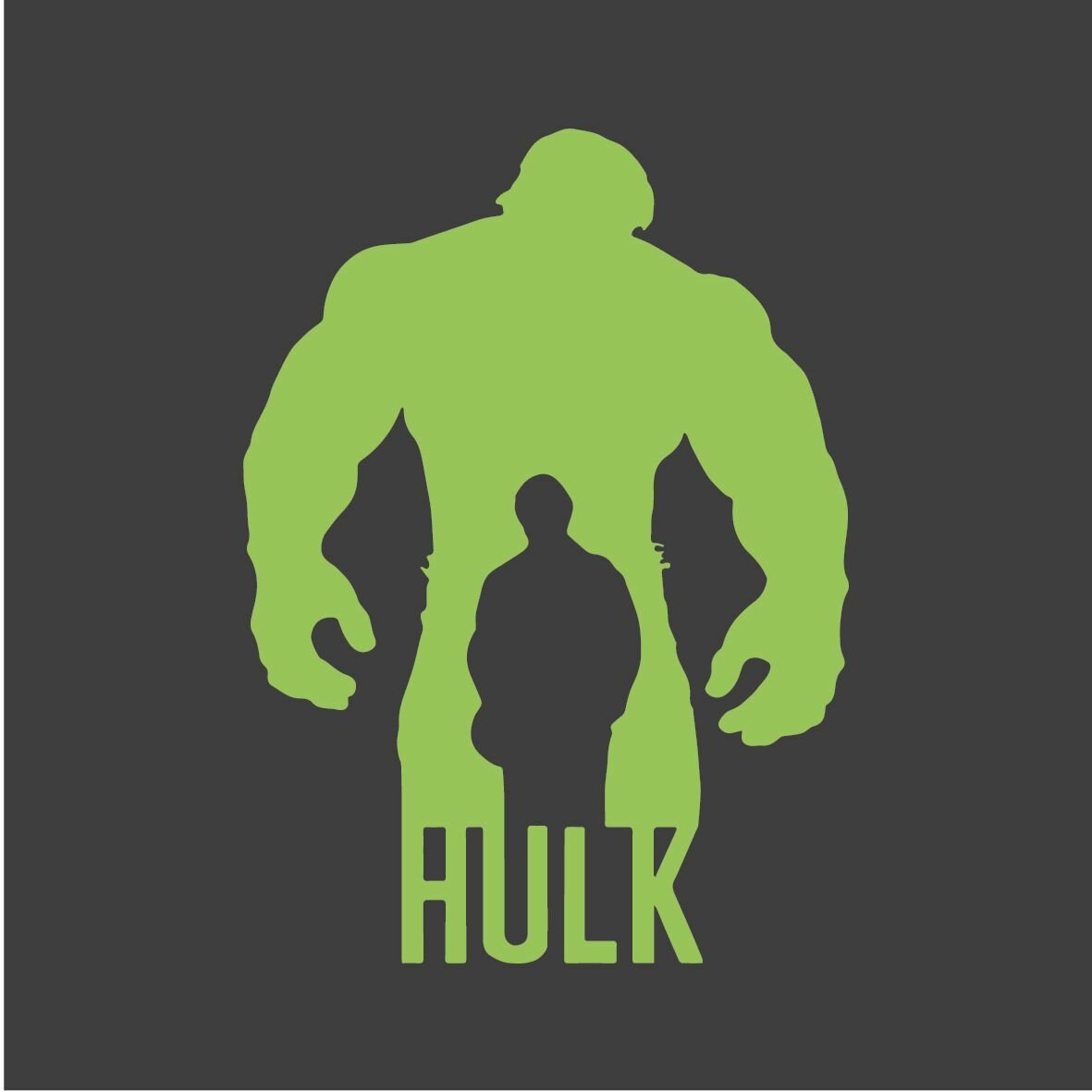 Наклейка "Халк / Hulk" зеленая 14х10 см