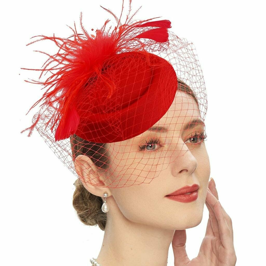 Роскошная свадебная фата, красный