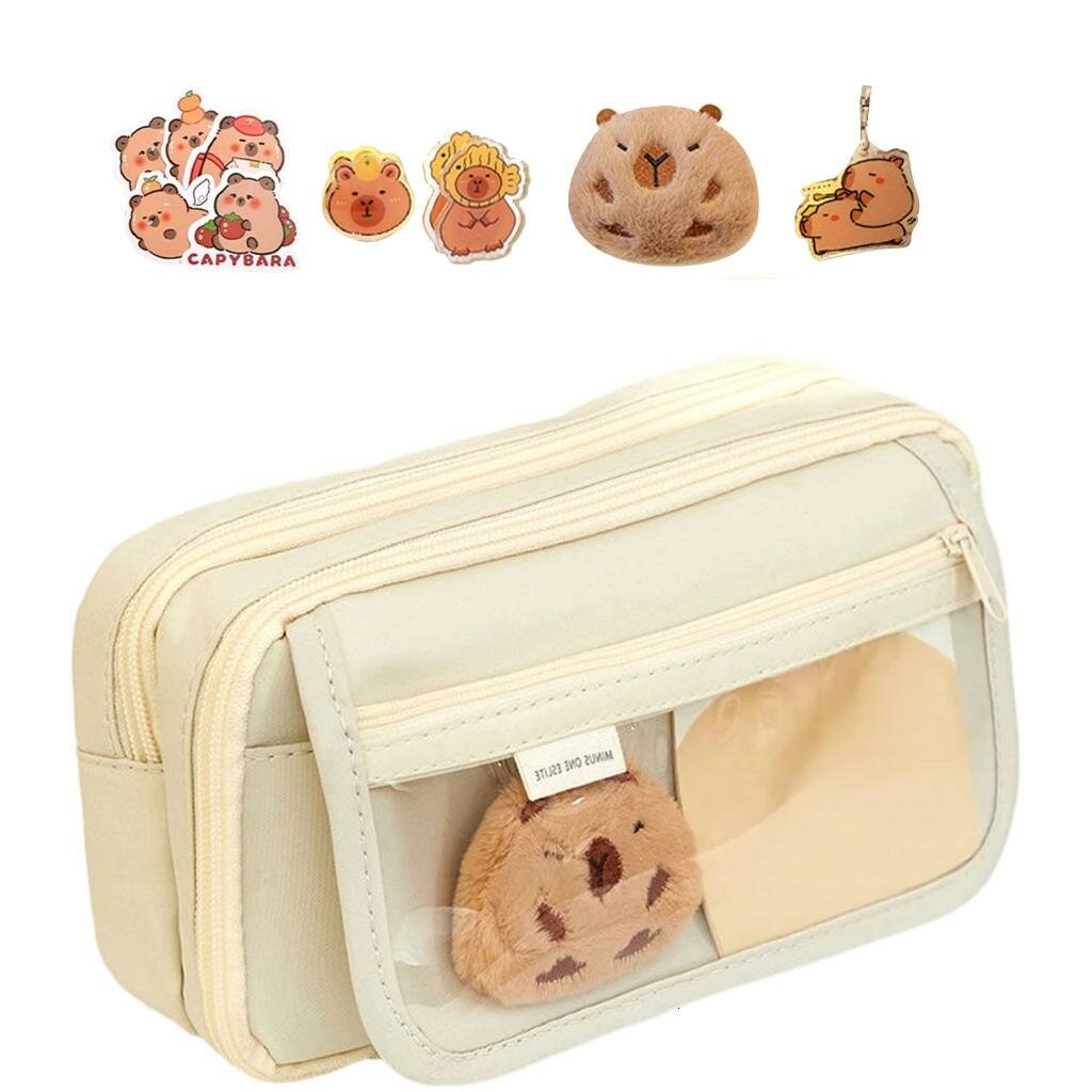 Сумка для карандашей большой емкости 9-слойный пенал с несколькими отделениями Холщовые сумки для карандашей Дорожная косметичка-органайзер