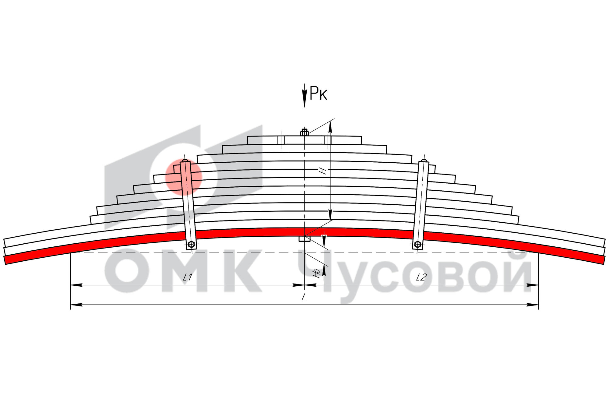 Лист №1 Рессора задняя для Sitrak C7H 12 листов