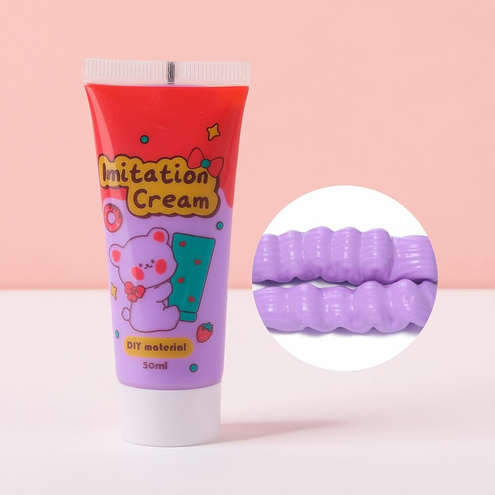 Крем-клей для творчества в тюбике 50 мл с случайный насадкой, цвет фиолетовый