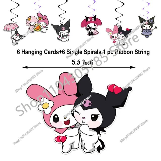 Набор фольгированных воздушных шаров с мультяшными персонажами Sanrio: Куроми, Май Мелоди, Коричная собачка, Hello Kitty. Игрушка для украшения детского дня рождения.