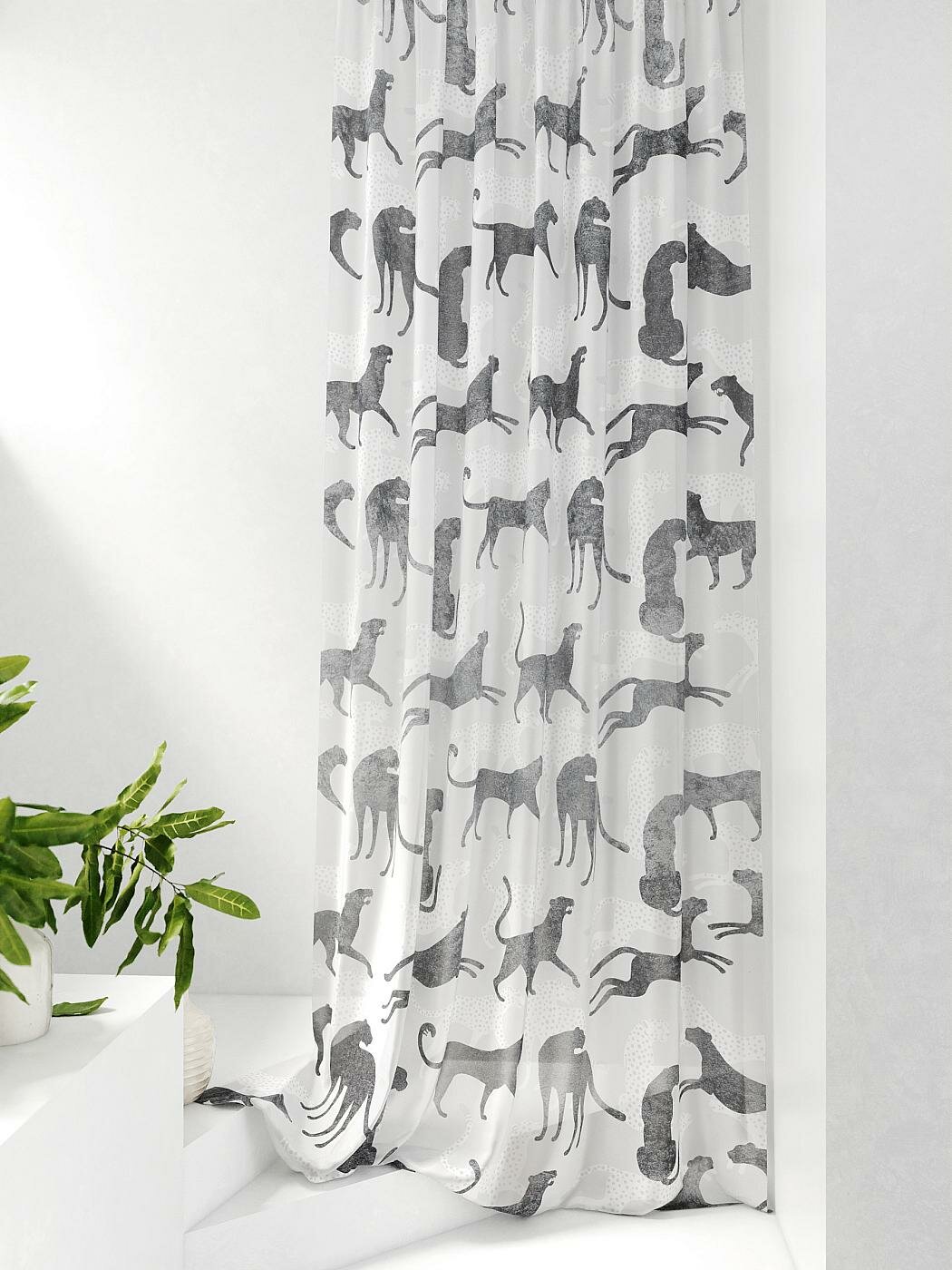 Штора для спальни и гостиной готовая 150x260 см с рисунком (589093-260)