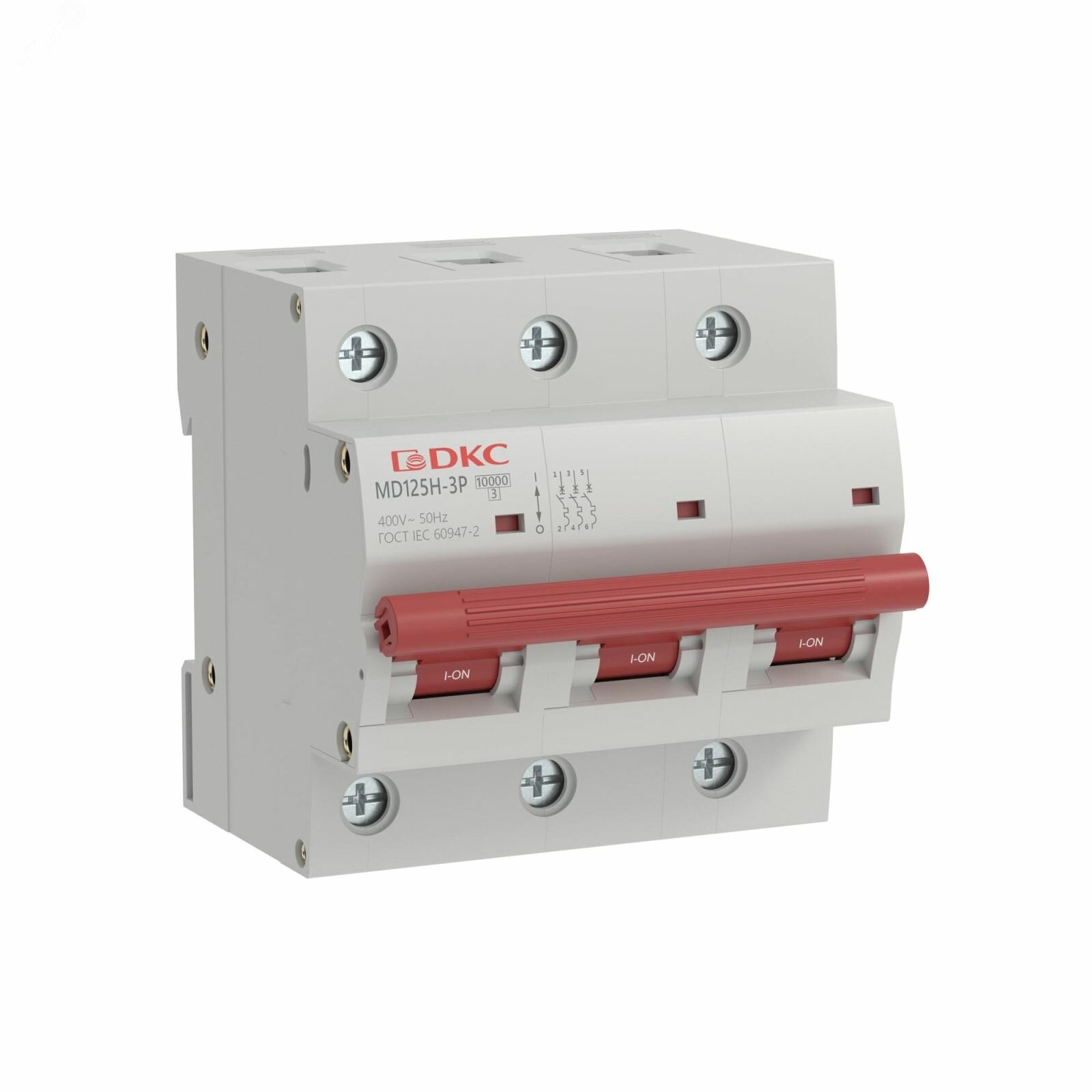 Выключатель автоматический DKC YON max, модульный, тип MD125H, 10кА, трехполюсный, характеристика C, номинальный ток 100А