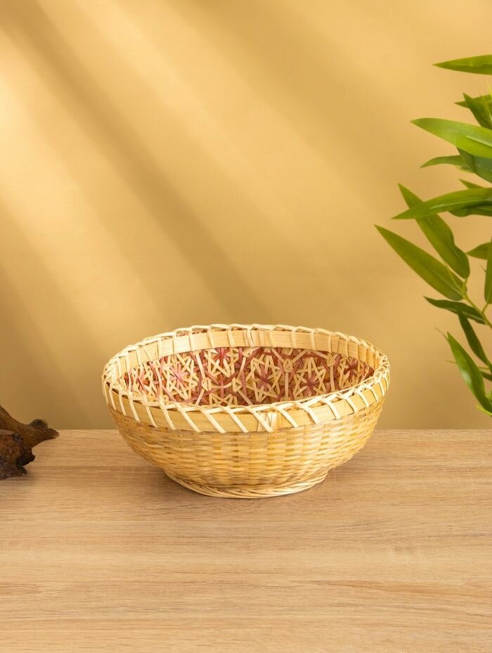 Фруктовница Sima-land бамбуковая, 19х19х7.5 см, с рельефом