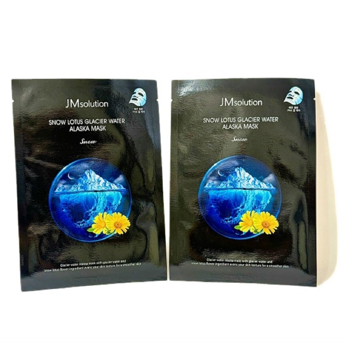 JMsolution Тканевая, увлажняющая маска для лица (2шт) Snow Lotus Glacier Water Alaska Mask