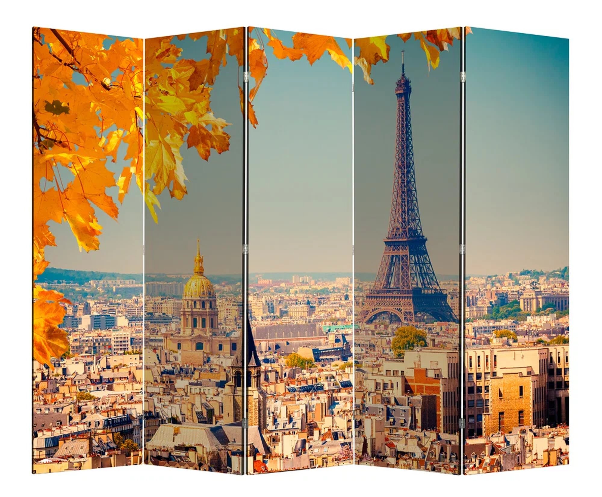 ПВХ ширма перегородка для зонирования Эйфелева башня 2 - 5, размер 177х235/47 см