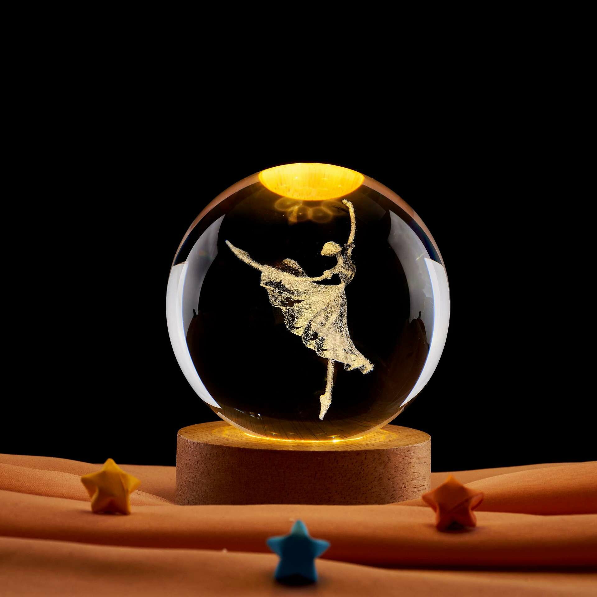 Балерина Романтический Ночной Свет Кристальный Шар Подарок Орнамент Креативный Подарок на День Святого Валентина для Парня, Чтобы Подарить Девушке