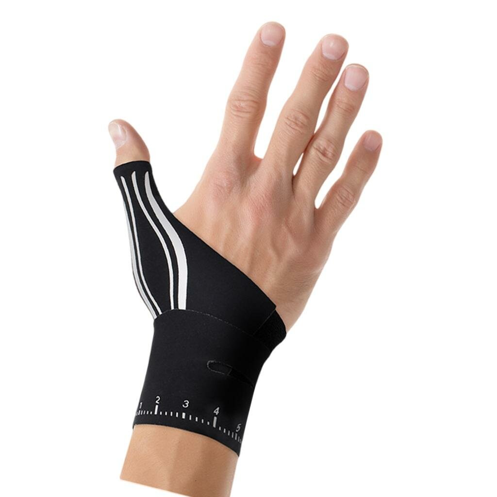Усиленный палецевый бандаж для большого пальца с поддержкой запястья, Черный - Правая рука