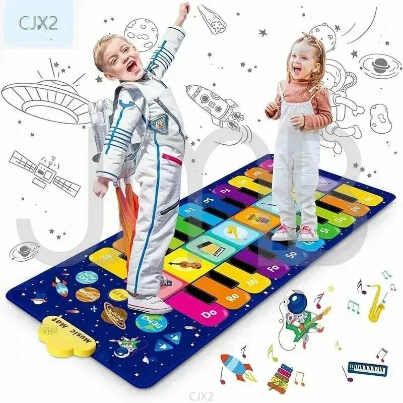 Пианино детские музыкальное, игрушечный синтезатор для детей, танцевальный коврик 120 см-cjx2