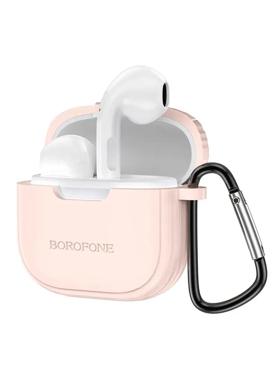 Наушники Bluetooth Borofone BW29, в кейсе с чехлом, сенсорные, цвет розовый / беспроводные