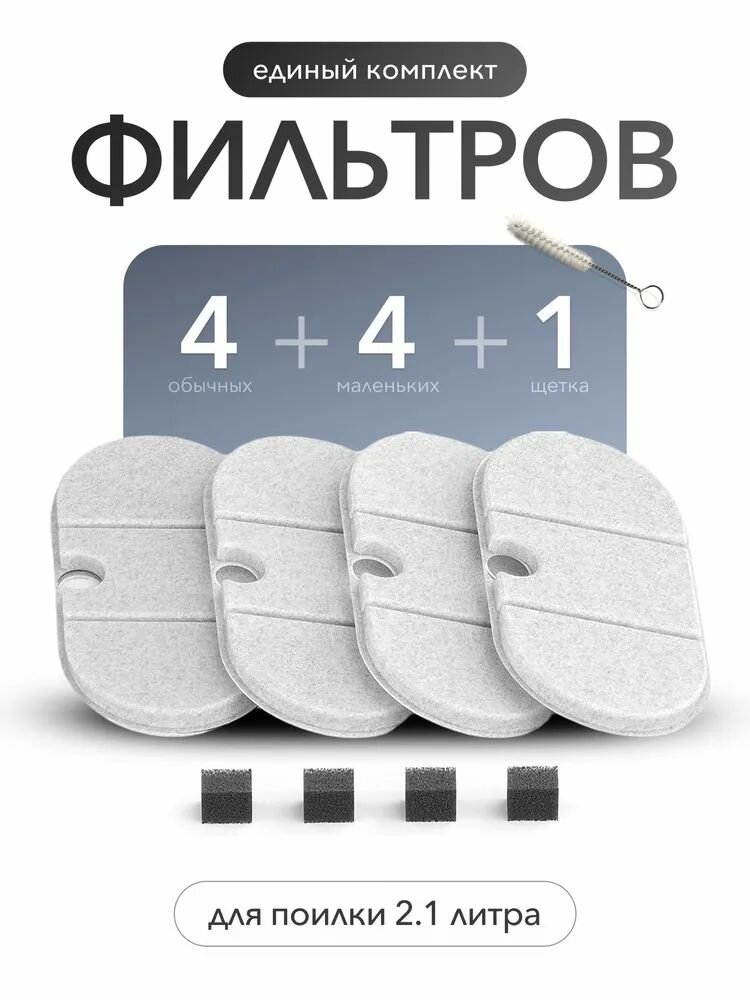 Фильтры для автоматической поилки PETFORT 2.1 литра, 4 шт.