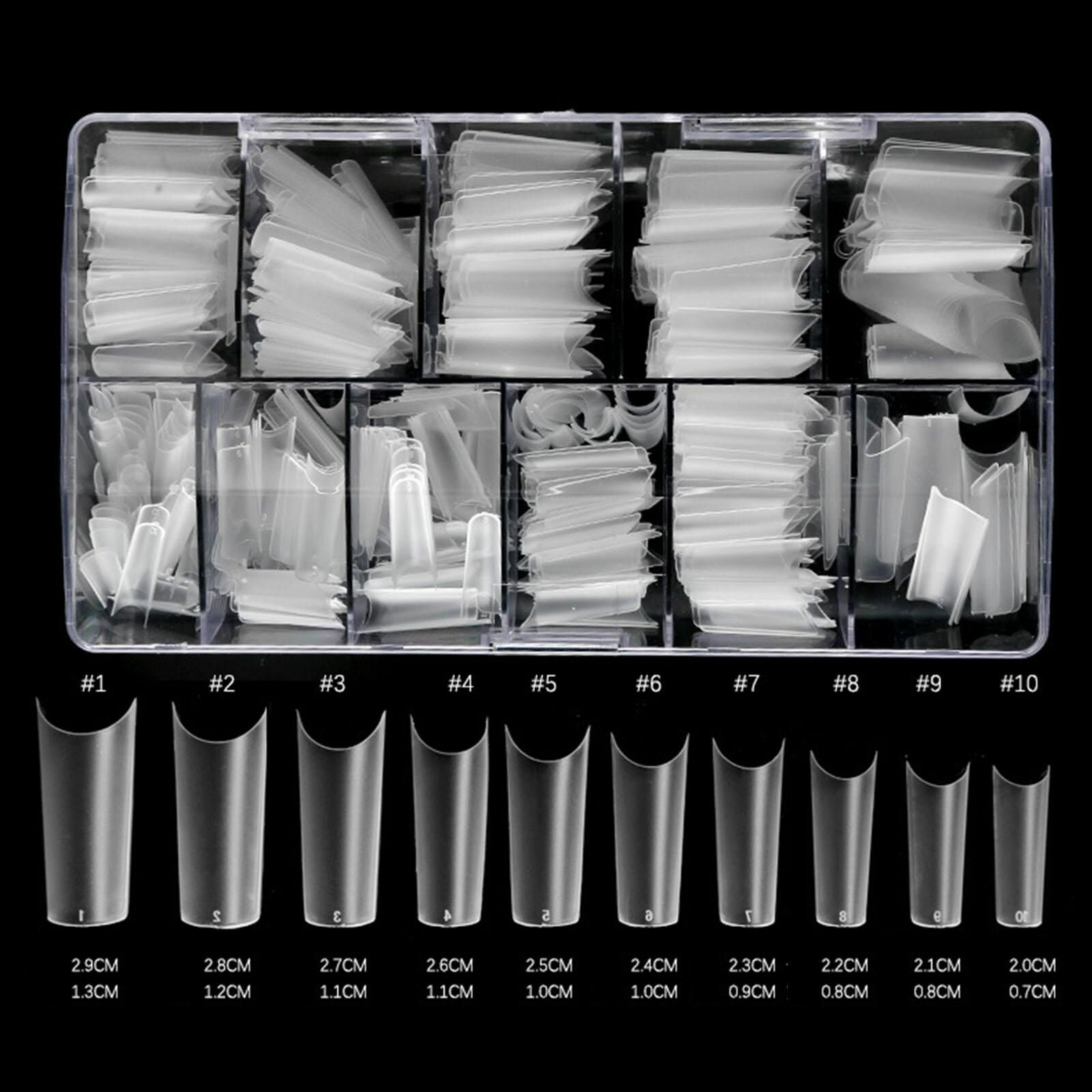 Прозрачные акриловые ногтевые типсы, - Форма бамбуковой трубки