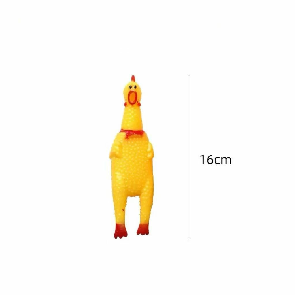Игрушка для собак и не только с пищалкой "Кричащая курица" "Орущая курица" / Размер: 16см