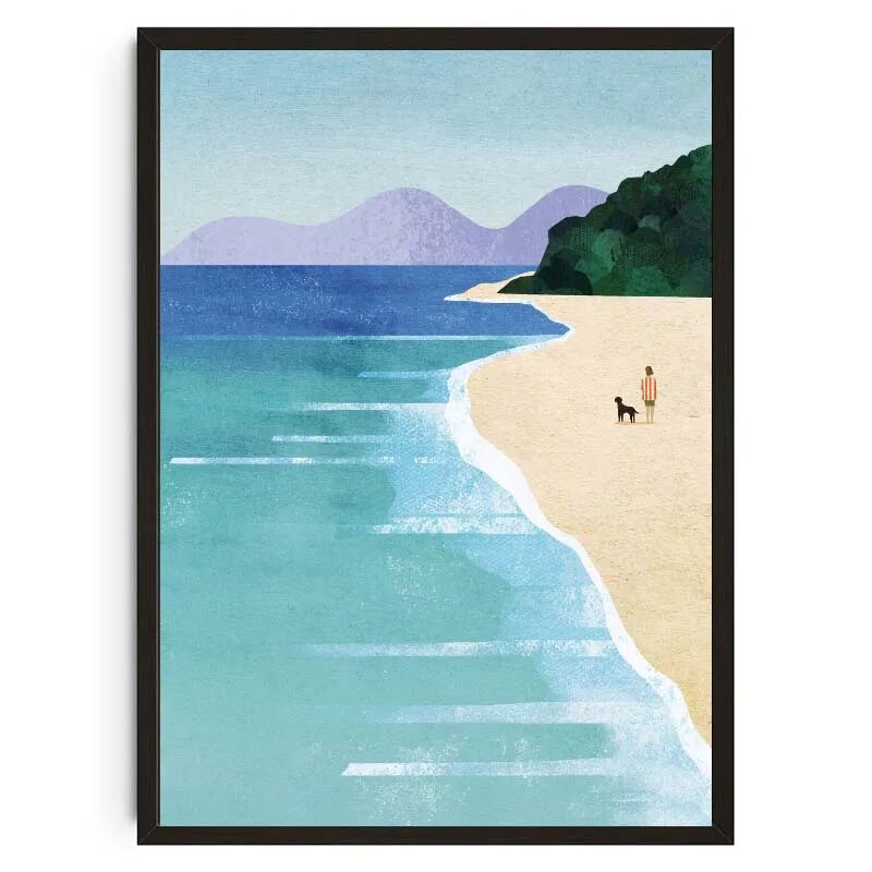 Картина на стену "Пляж и горы", 20x30см, без рамы, цвет 1